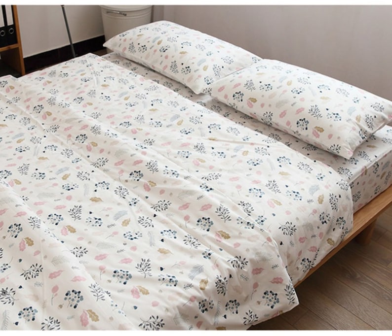 White Floral Duvet Cover, Multi-choice Duvet Cover, Sing/double/queen ...