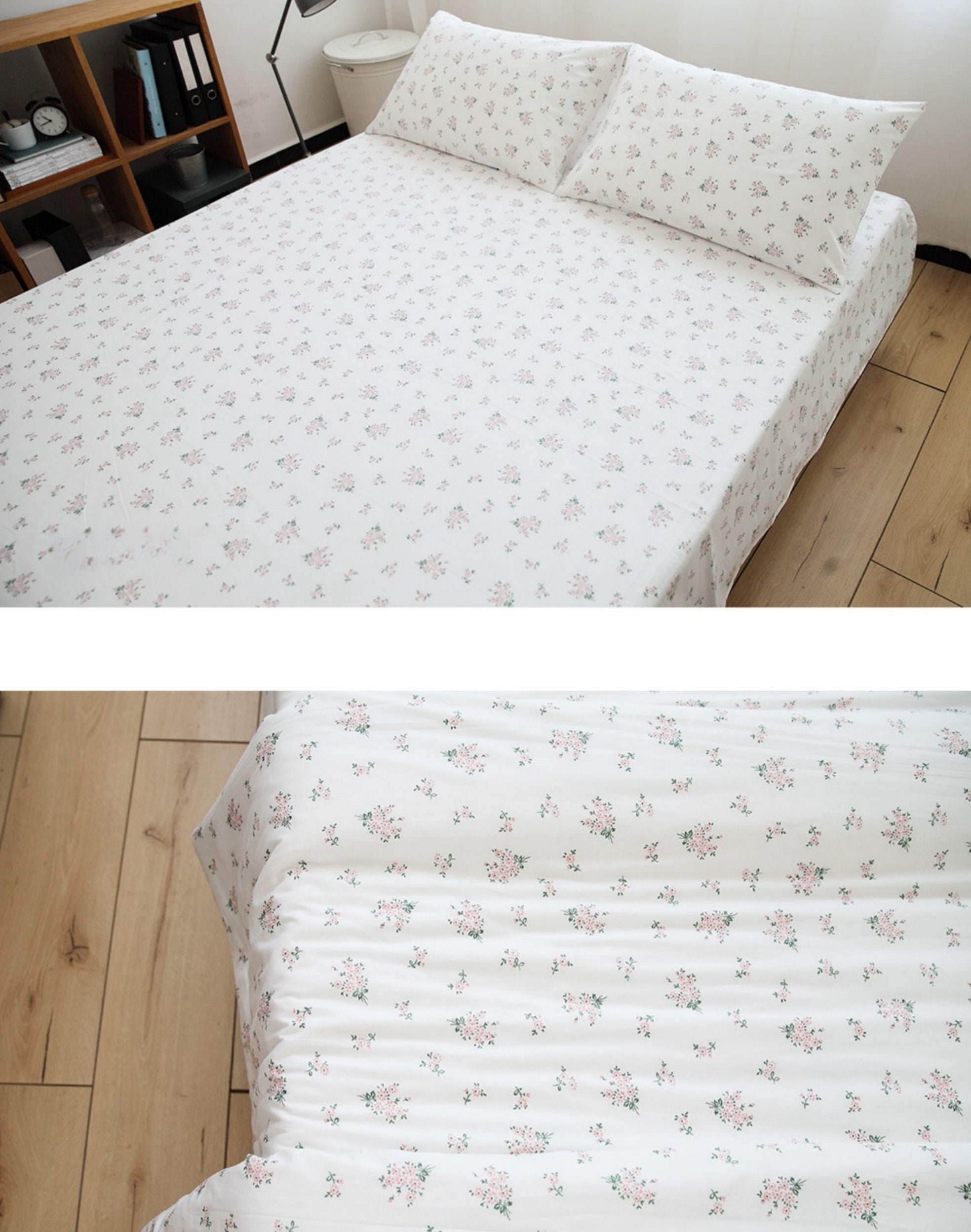 White Floral Duvet Cover, Multi-choice Duvet Cover, Sing/double/queen ...