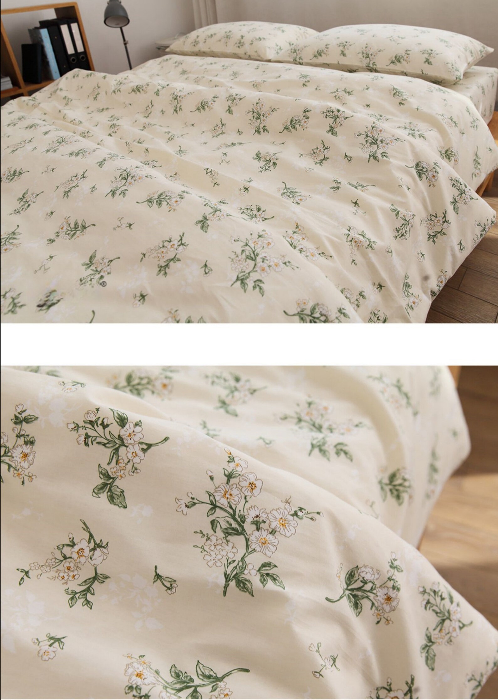 White Floral Duvet Cover, Multi-choice Duvet Cover, Sing/double/queen ...