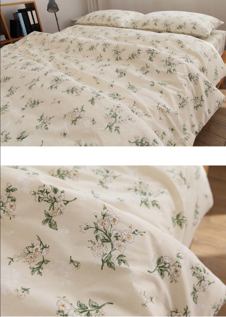 White Floral Duvet Cover, Multi-choice Duvet Cover, Sing/double/queen ...