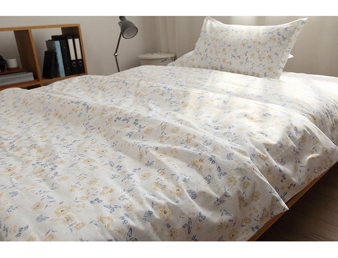 White Floral Duvet Cover, Multi-choice Duvet Cover, Sing/double/queen ...