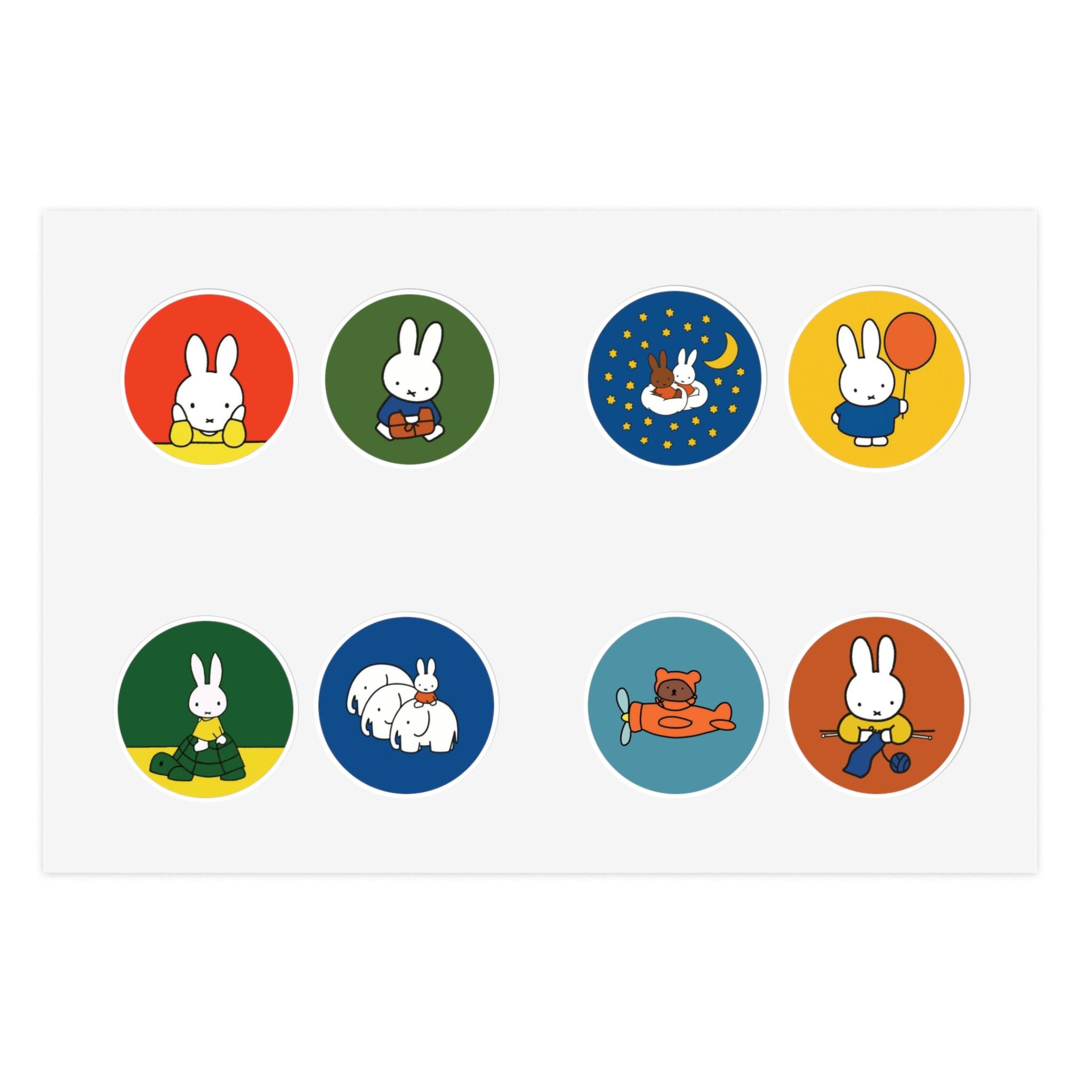 Colorful Miffy Sticker Sheets - Bunny Stickers Pack for Crafting ...