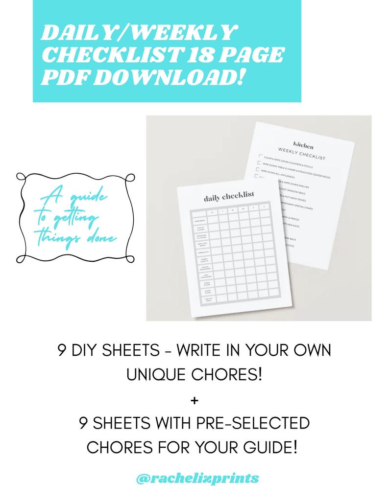 Daily & Weekly Checklist - Etsy