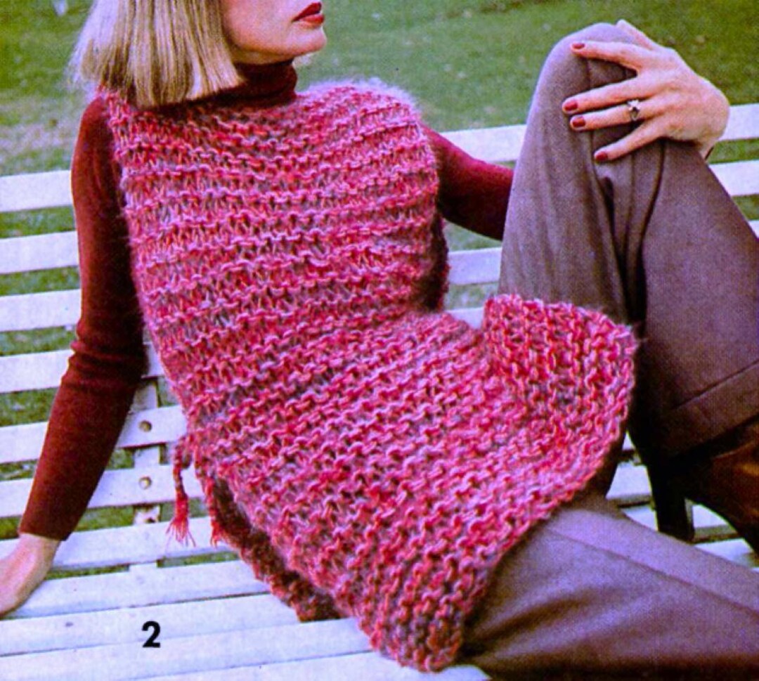 Quick Easy Tabard Vest Garter Stitch Beginner Friendly Bulky Chunky ...