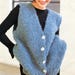 Fast Easy Vest Oversize Garter Stitch Knit Women Men Short or Long ...