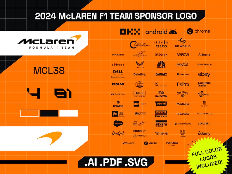 2024 Mclaren Formula 1 Team F1 Sponsor Logo Instant Digital Download ...