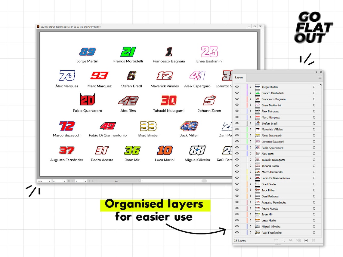 2024 Motogp Rider Number Vector Instant Digital Download - Ai, Eps, Pdf ...