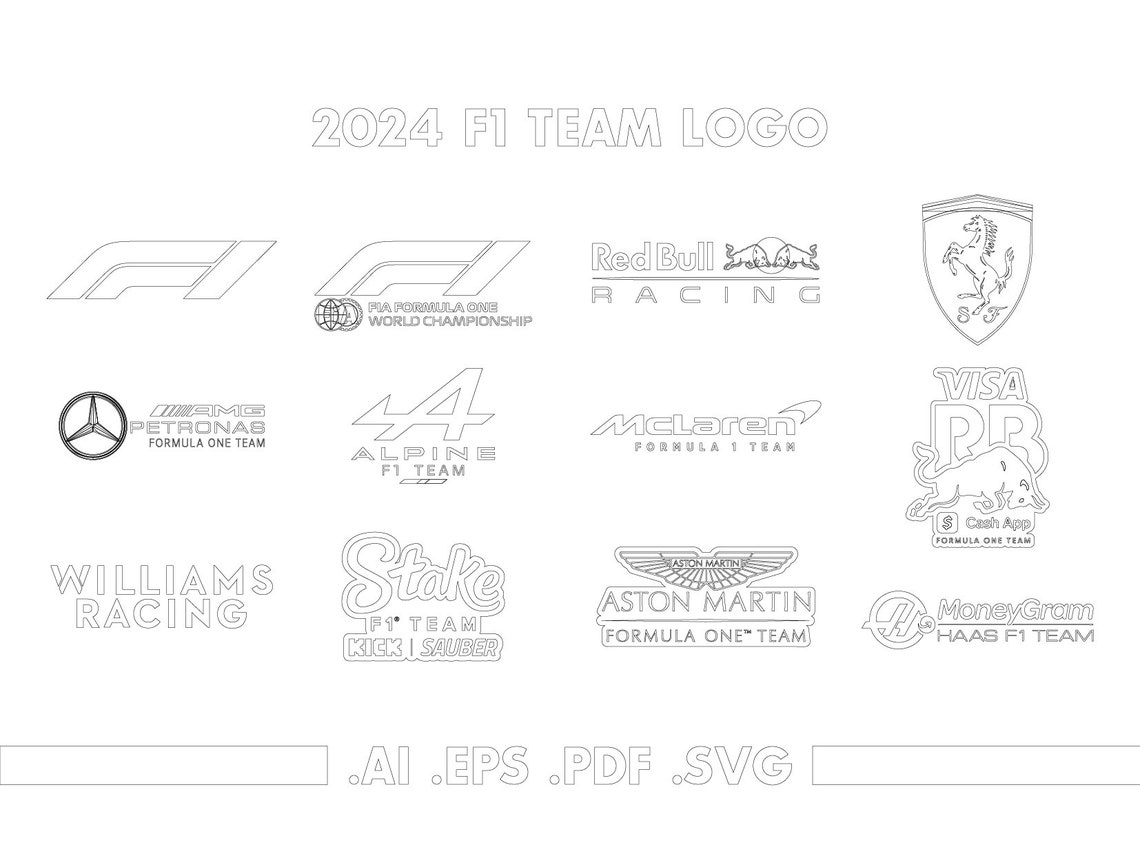 2024 F1 Formula 1 Team Logo Instant Digital Download Ai, Eps, Pdf, Svg ...