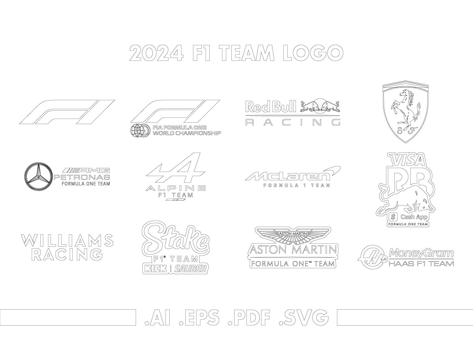 2024 F1 Formula 1 Team Logo Instant Digital Download Ai, Eps, Pdf, Svg ...