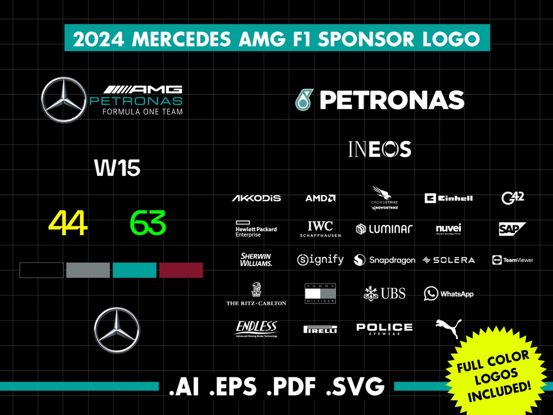 2024 Mercedes AMG F1 Sponsor Logos: Vector Files (digital Download) - Etsy