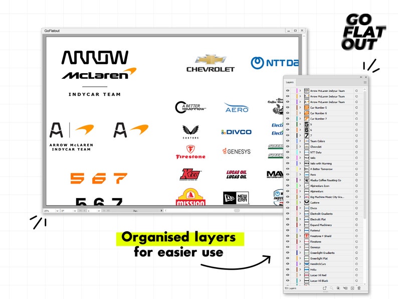 2024 Arrow Mclaren Indycar Team Sponsor Logos (digital Download) - Etsy