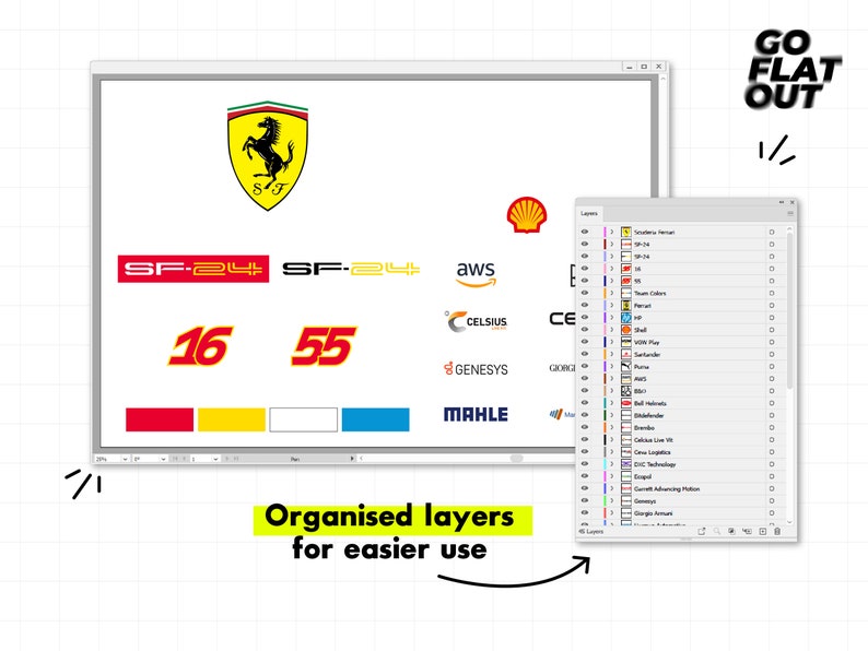 2024 Scuderia Ferrari F1 Logotipo Del Patrocinador Descarga Digital