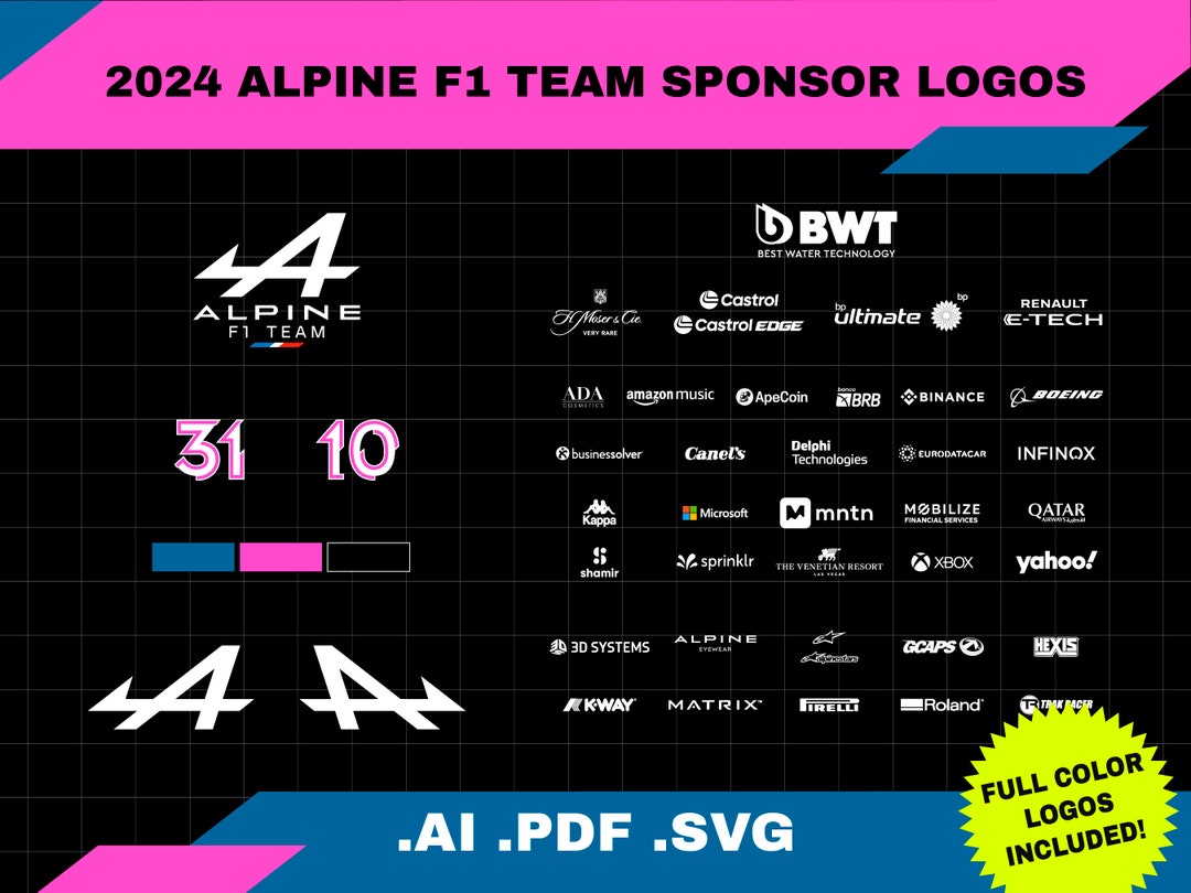 2024 Alpine F1 Team Sponsor Logo Instant Digital Download Editable ...