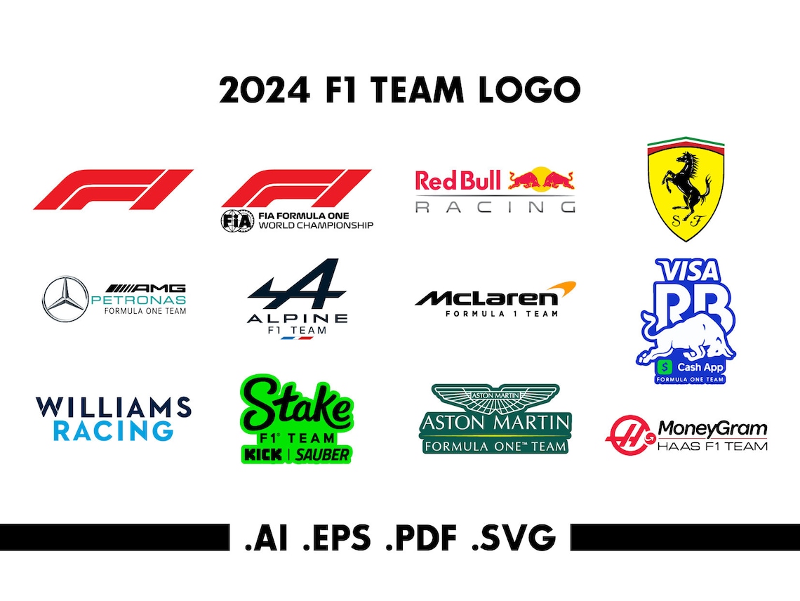 2024 F1 Fórmula 1 Logotipo del equipo Descarga digital instantánea - ai, eps, pdf, svg - Etsy España