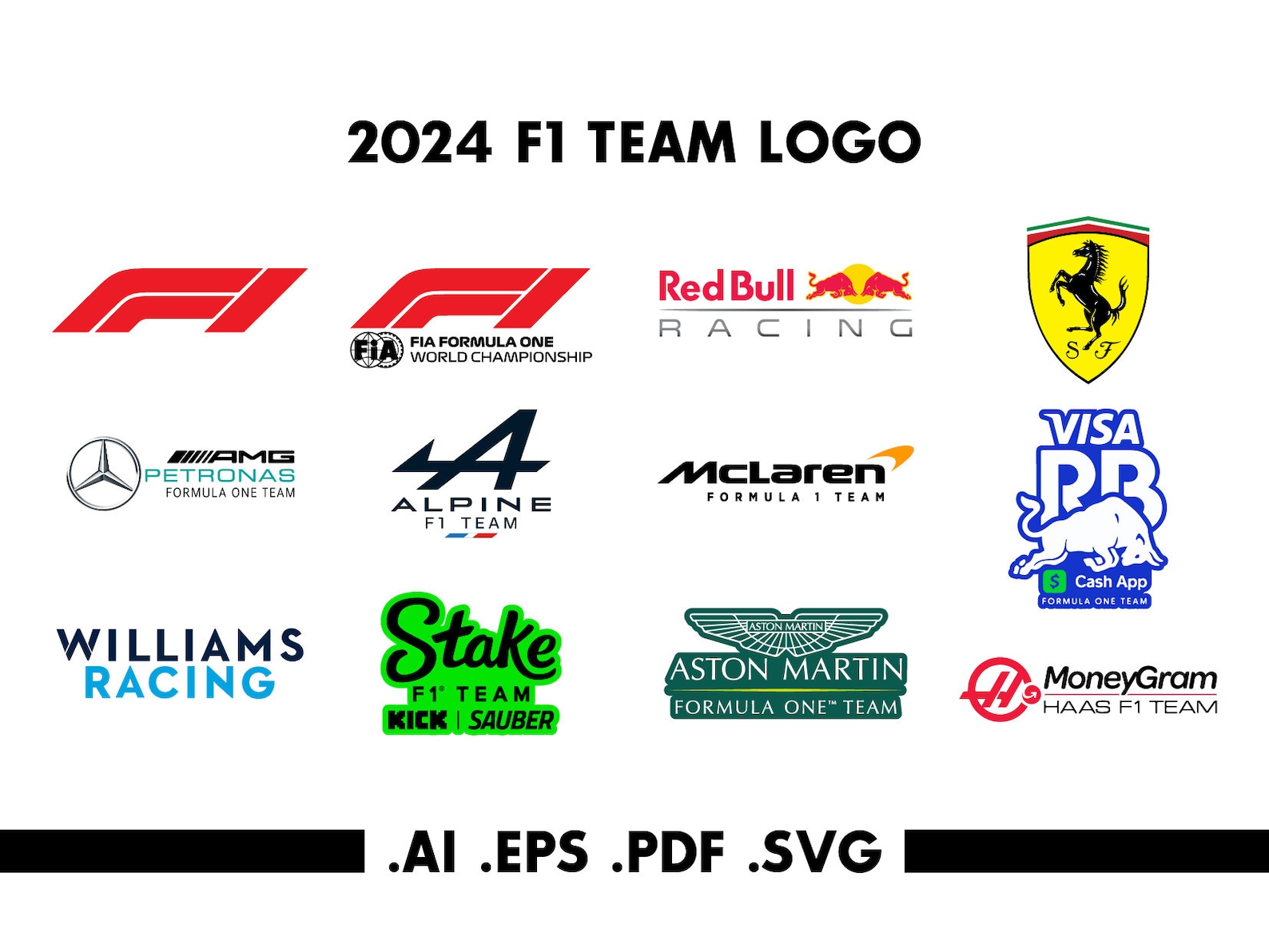 2024 F1 Formula 1 Team Logo Instant Digital Download - Ai, Eps, Pdf ...