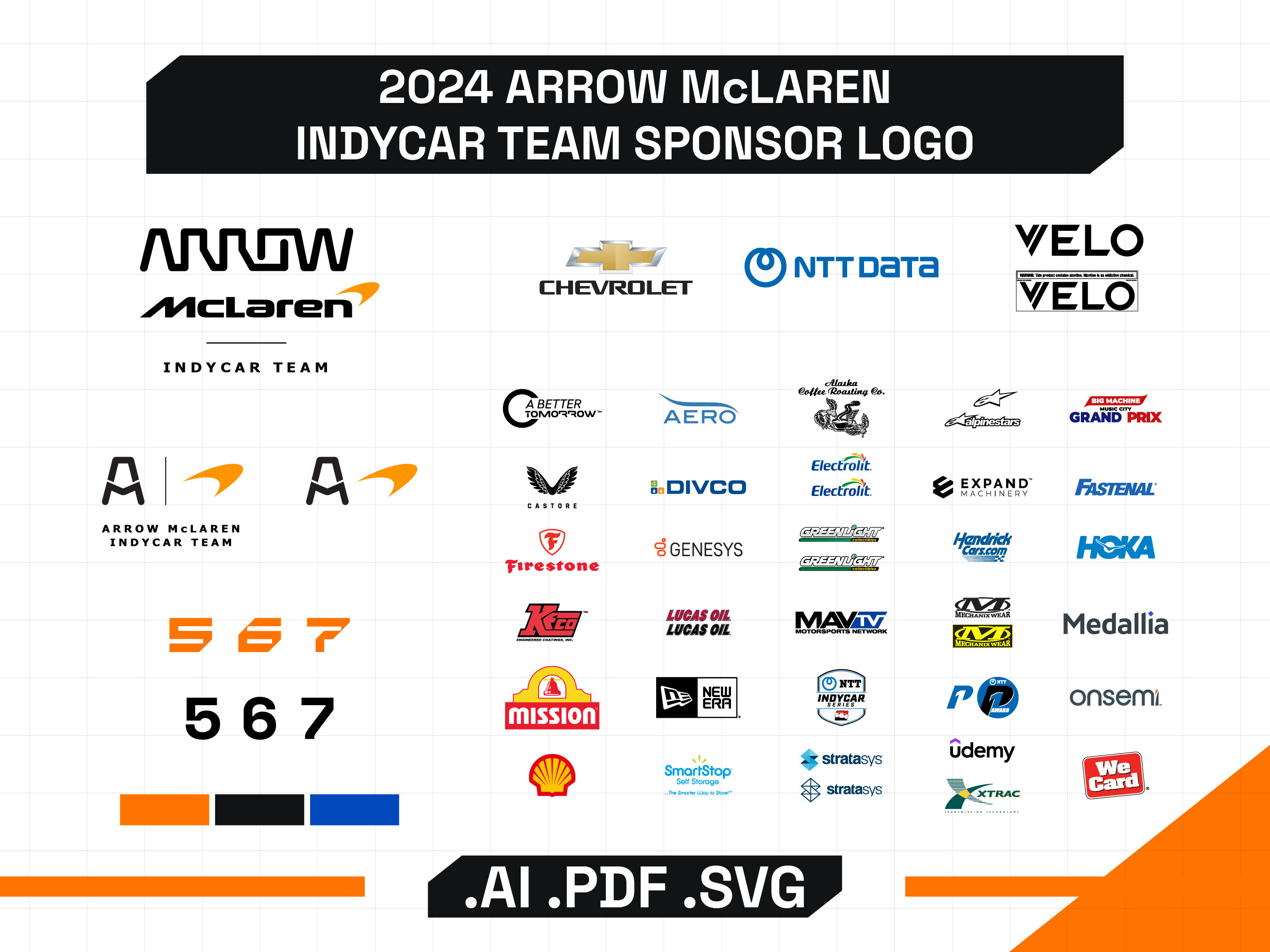 2024 Arrow Mclaren Indycar Team Sponsor Logos (digital Download) - Etsy