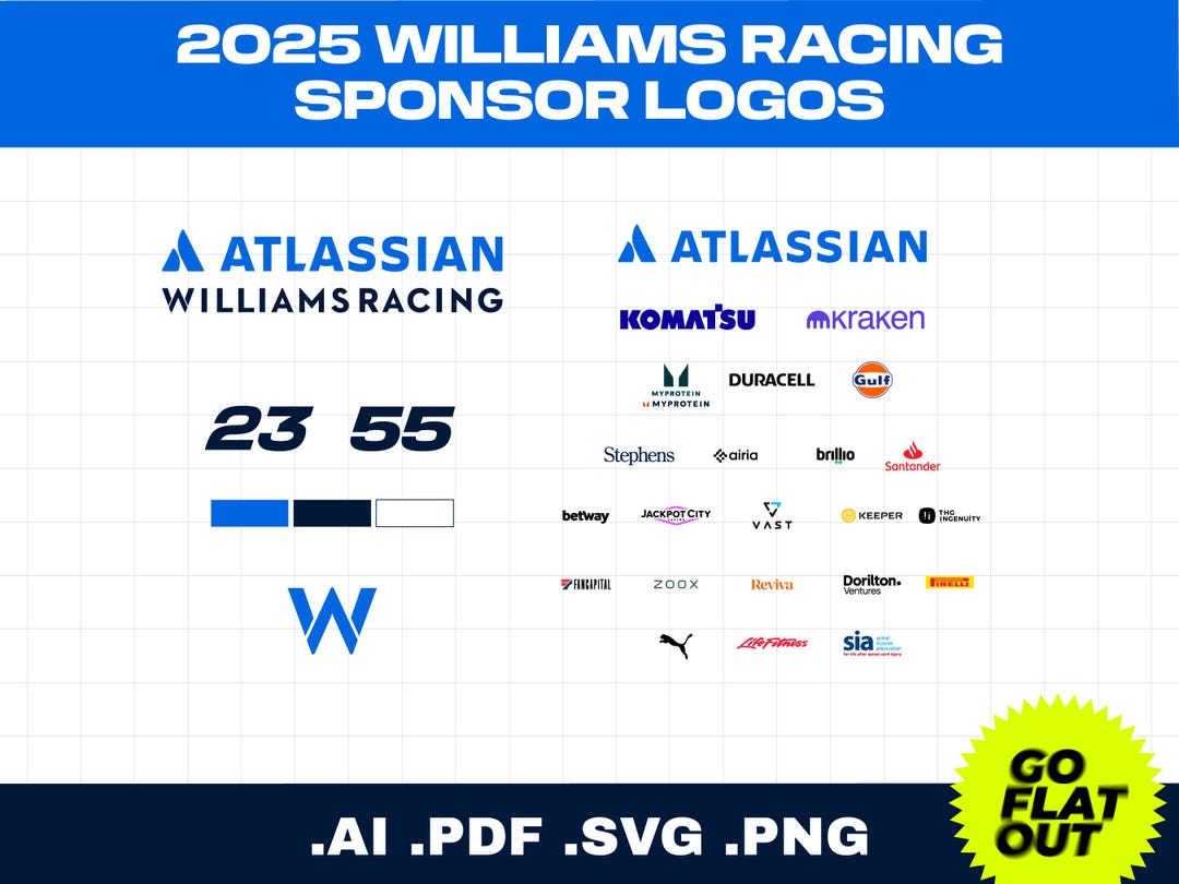 2025 Williams Racing F1 Sponser Logos - Vektor Dateien (Digitaler ...