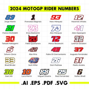 2024 Motogp Rider Number Vector Instant Digital Download - Ai, Eps, Pdf ...