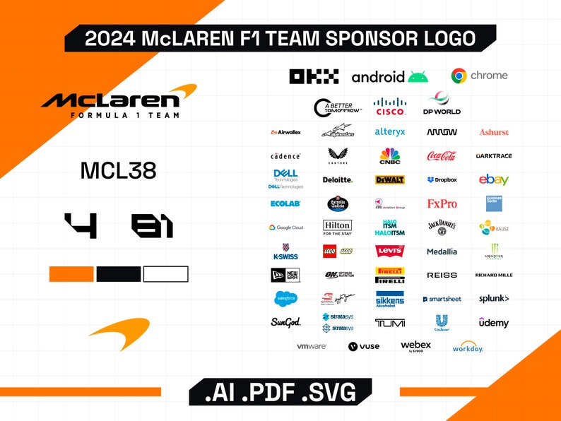 2024 Mclaren Formula 1 Team F1 Sponsor Logo Instant Digital Download - Editable Vector Files ...