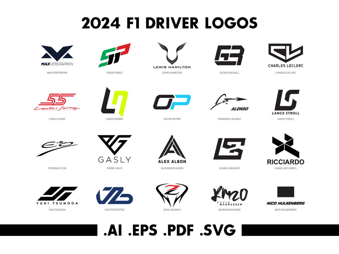 2024 F1 Formula 1 Driver Logo Instant Digital Download Ai, Eps, Pdf ...