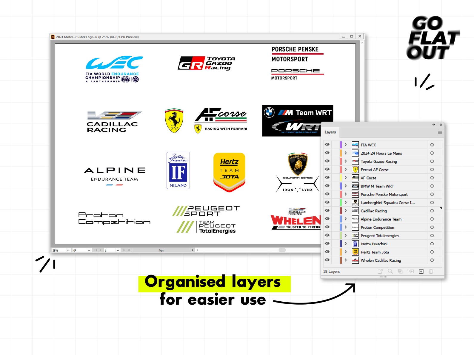 2024 WEC 24 Hours Le Mans Hypercar Entries Team Logo Instant Digital ...