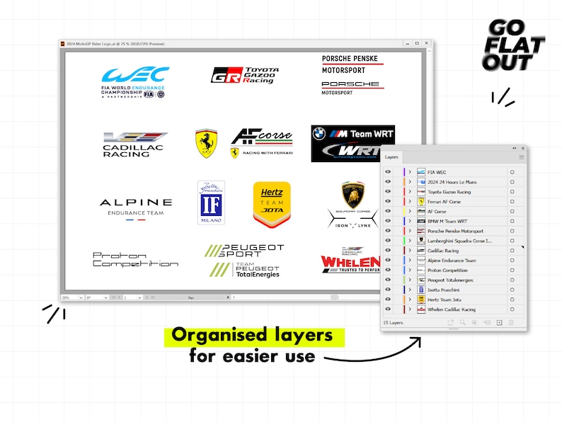 2024 WEC 24 Hours Le Mans Hypercar Entries Team Logo Instant Digital ...