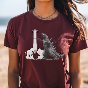 Godzilla Spacex Starship T-shirt: Mechazilla Chopsticks, Space Rocket ...