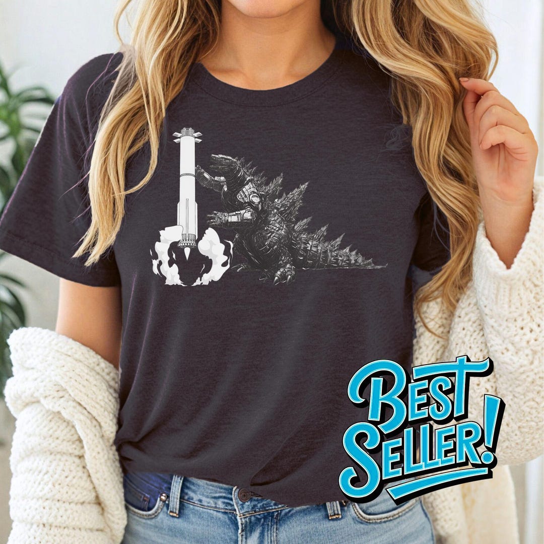 Godzilla and Spacex Starship T-shirt Mechazilla Chopsticks Science ...