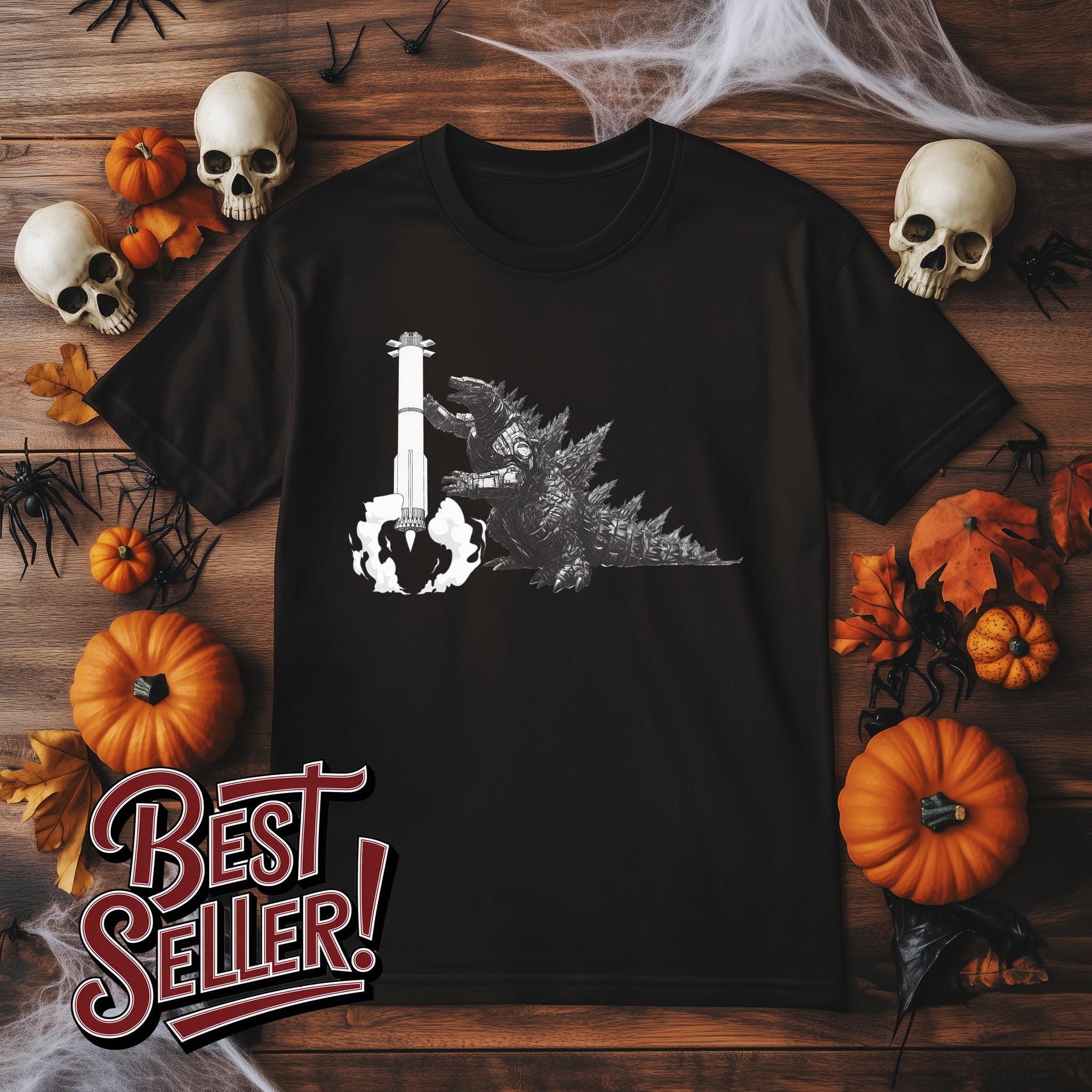 Godzilla and Spacex Starship T-shirt Mechazilla Chopsticks Science ...