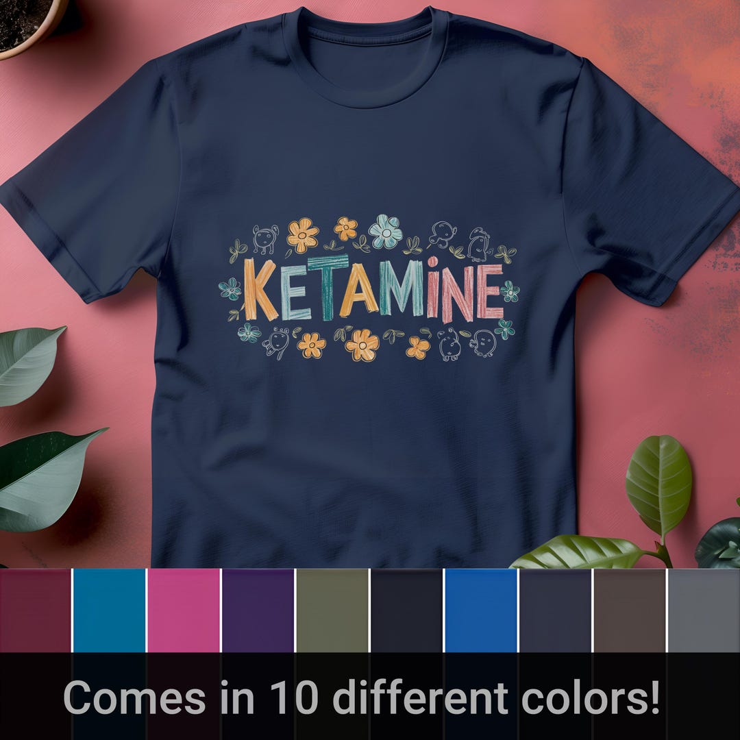 Ketamine Flower Power T-shirt: Hand-drawn Graphic Tee - Etsy