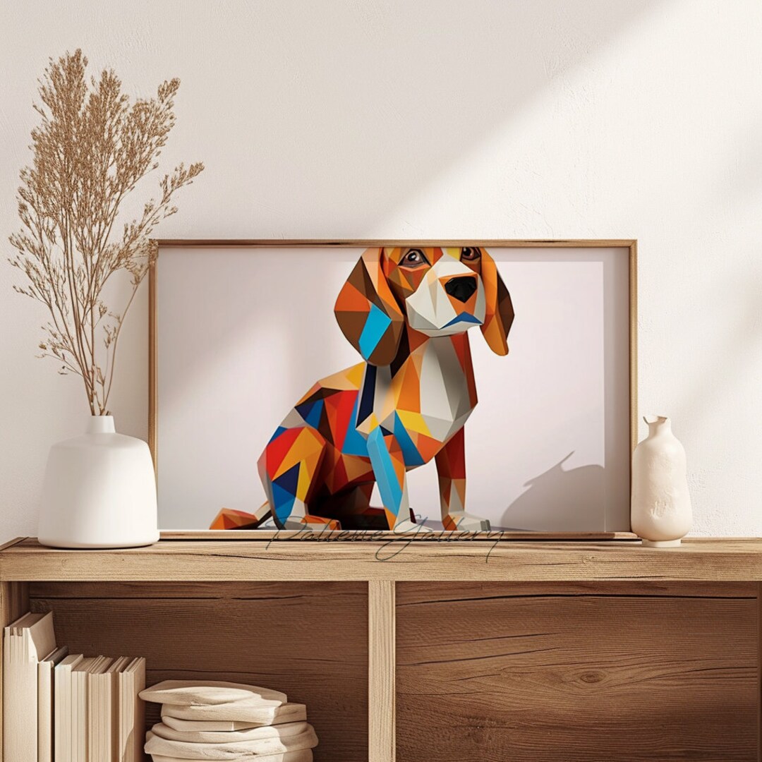 Beagle Cubism Digital Wall Art, Picasso-inspired Abstract Home Decor ...