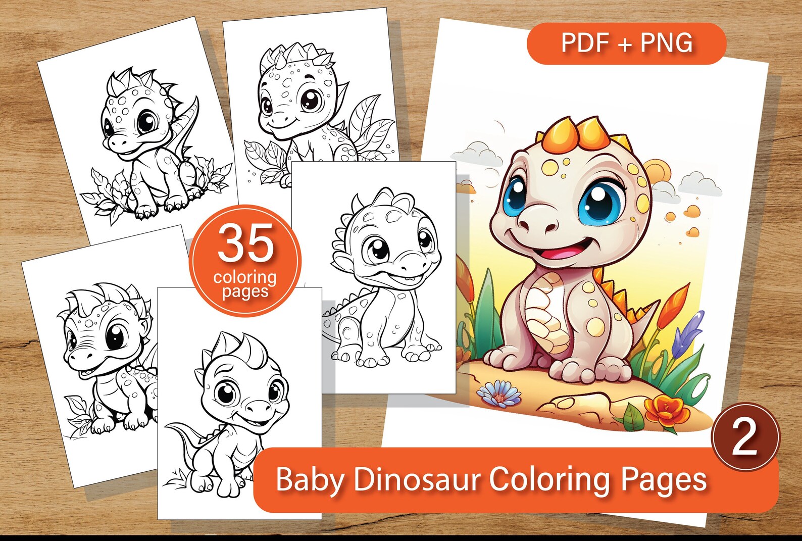 35 Easy Dinosaur Coloring Pages for Kids, Simple Coloring Book ...