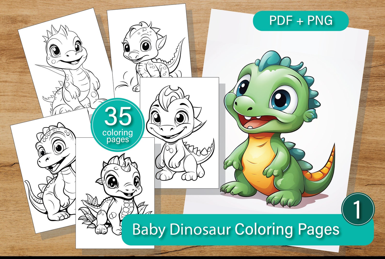 35 Easy Dinosaur Coloring Pages for Kids, Simple Coloring Book ...