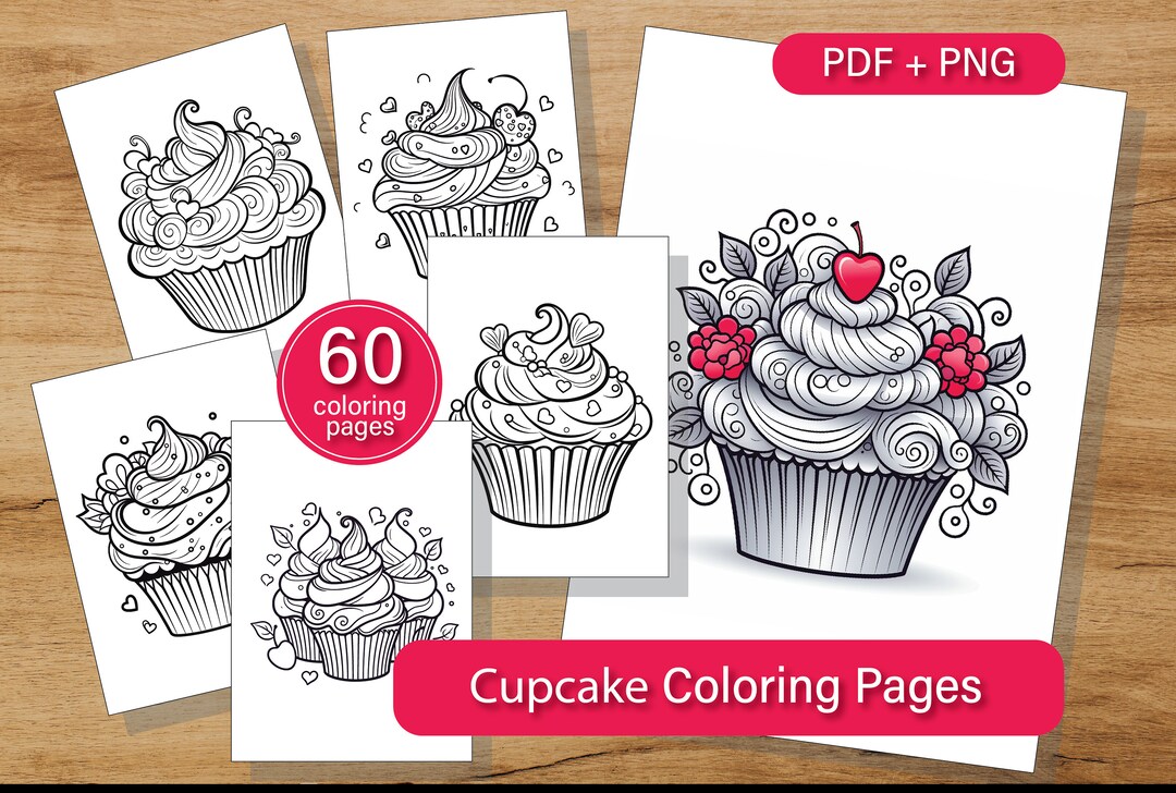 Valentine's Day Cupcake Coloring Pages: 60 Heart-themed Designs ...