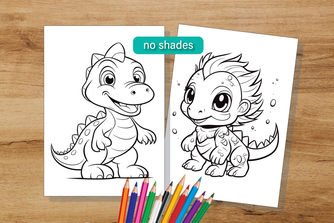 35 Easy Dinosaur Coloring Pages for Kids, Simple Coloring Book ...
