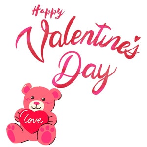 Valentines Teddy Bear Clipart, PNG Valentines Day Clipart, Valentines ...