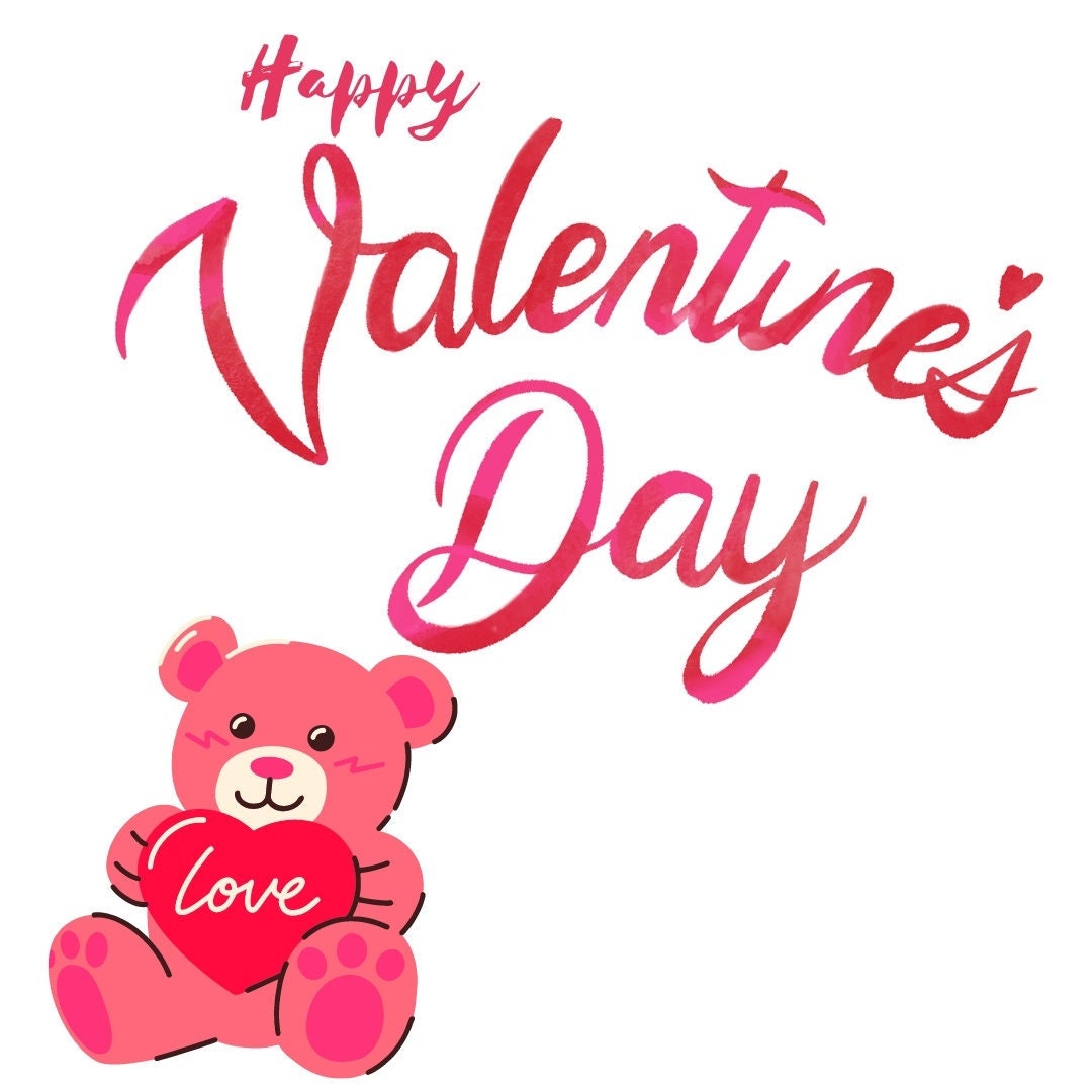 Valentines Teddy Bear Clipart, PNG Valentines Day Clipart, Valentines ...