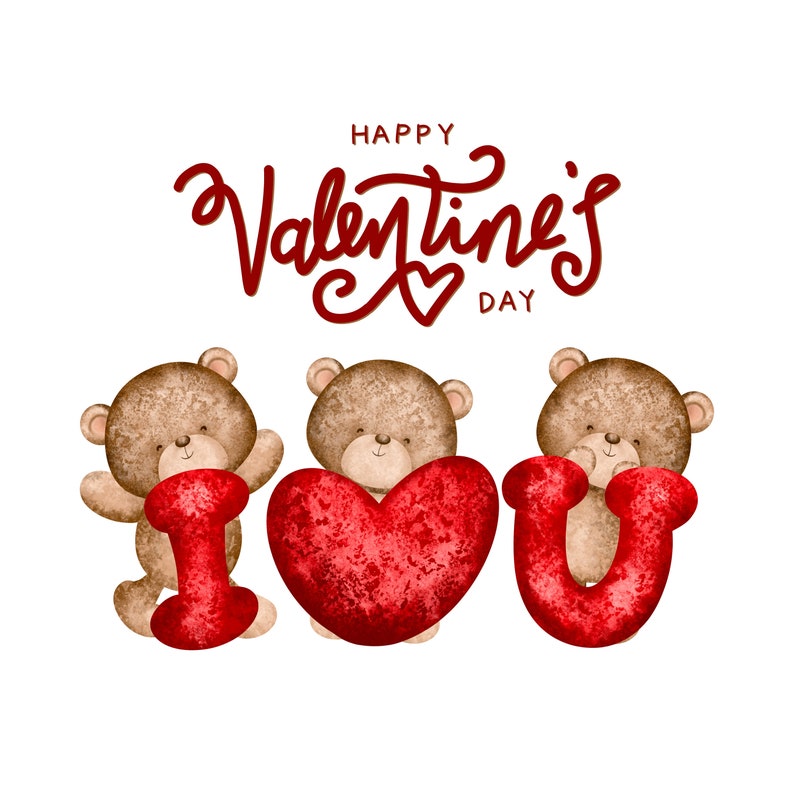 Valentines Teddy Bear Clipart, PNG Valentines Day Clipart, Valentines ...