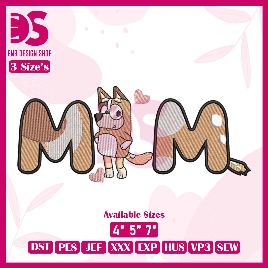 Dog MOM Embroidery Design, Personalized Mother's Day Dog Embroidery ...
