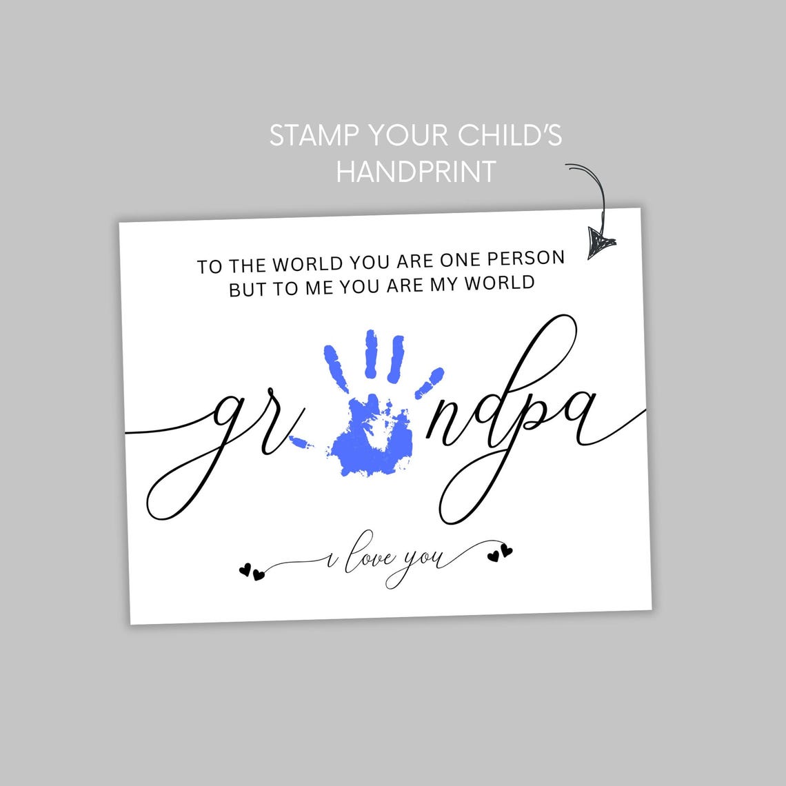 Printable Grandpa Handprint, Birthday Handprint Art, Father's Day ...