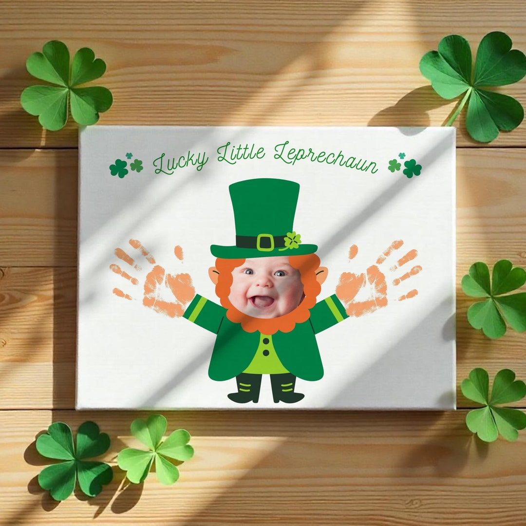Editable St Patrick's Handprint, St Patricks Photo Art, Lucky Little ...