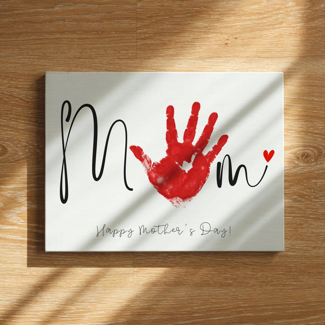 Printable Mother's Day Handprint Art, Mom Handprint Craft Gift ...