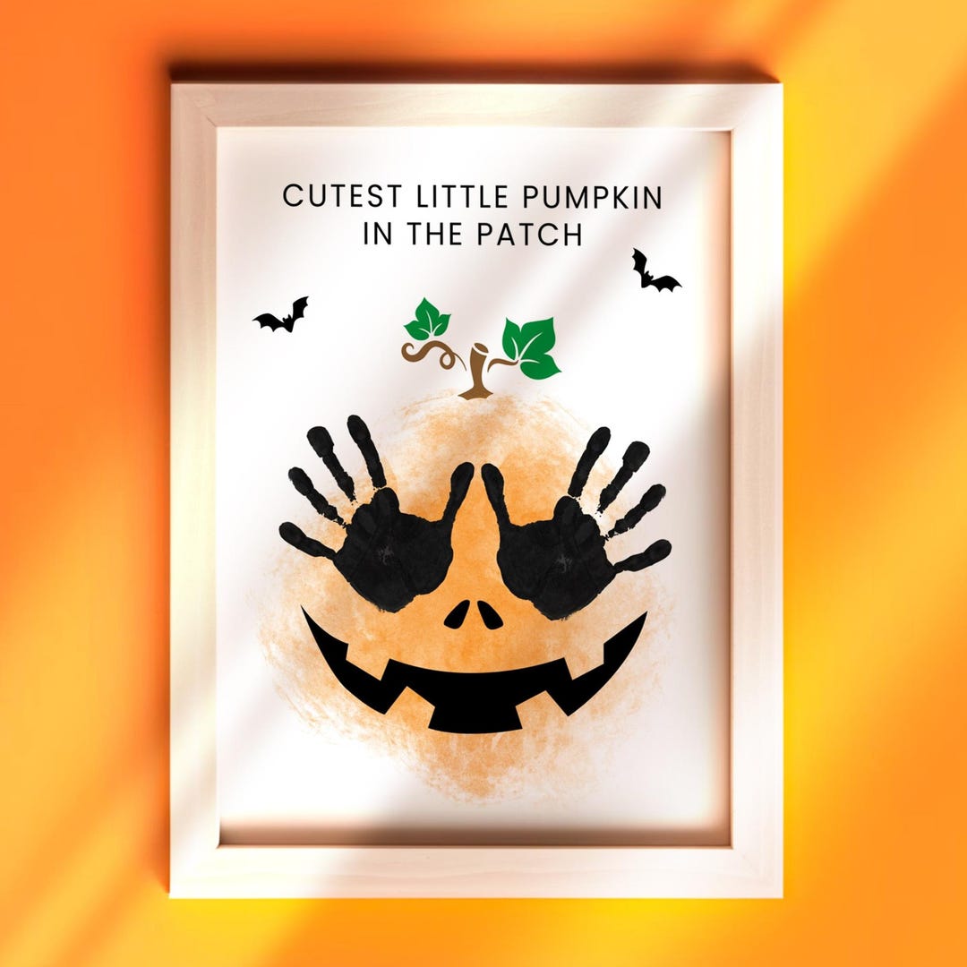 Printable Pumpkin Halloween Handprint, Pumpkin Handprint Art, Cutest ...