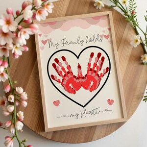 Printable Valentine Handprint Art, Valentines Heart Craft, Valentines ...