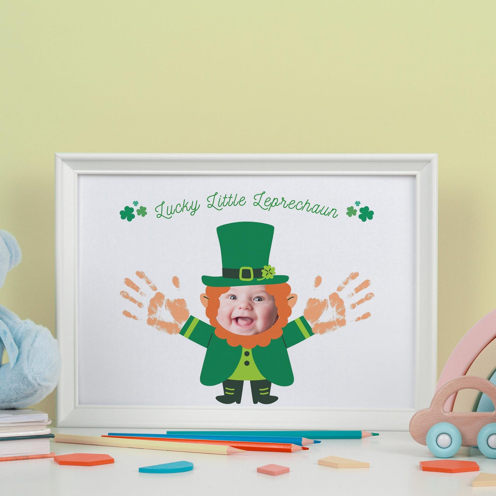 Editable St Patrick's Handprint, St Patricks Photo Art, Lucky Little ...