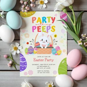 Editable Party With My Peeps Invitation, Easter Party Invitation ...