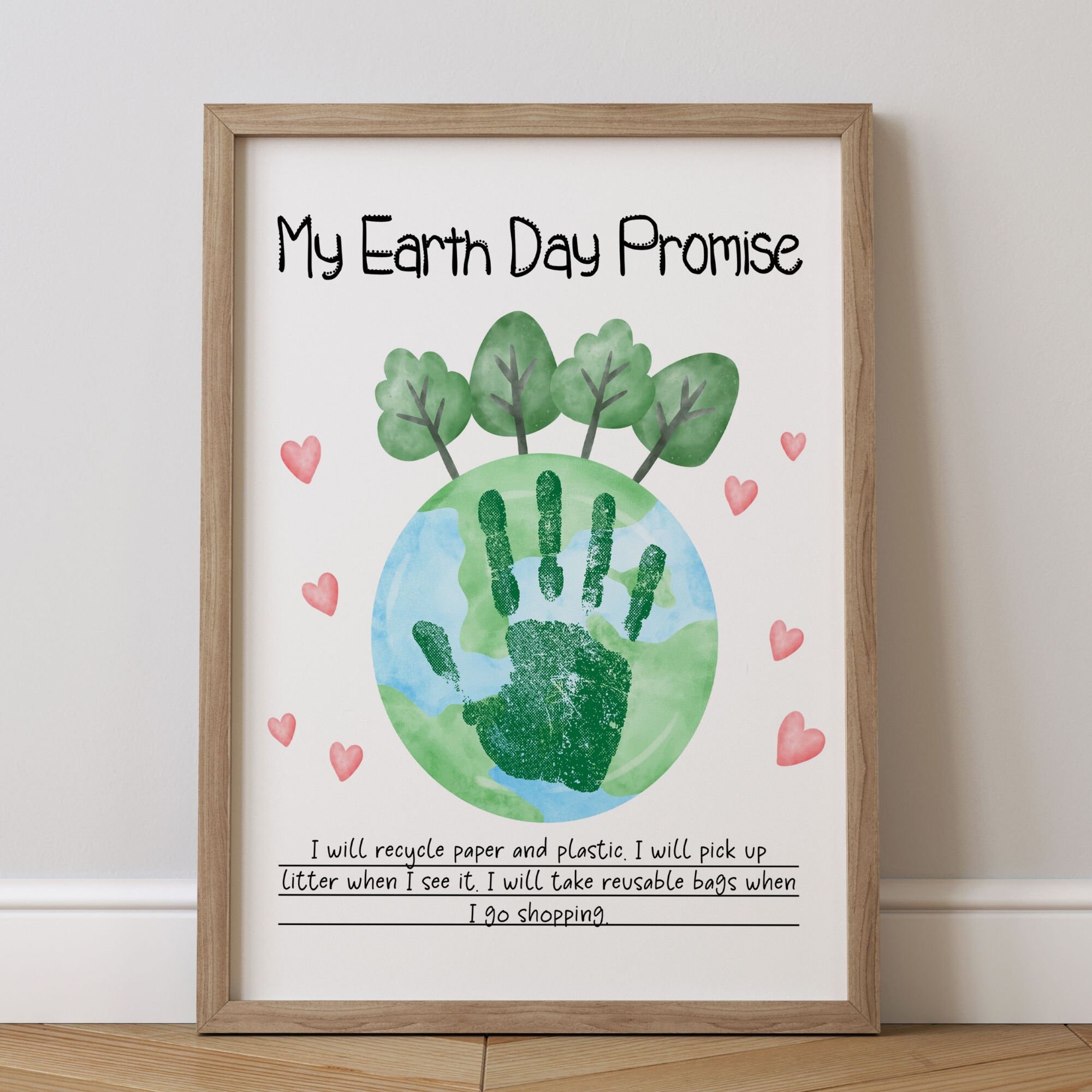 Happy Earth Day Art for Kids Activity Handprint Craft Toddler Earth Day ...