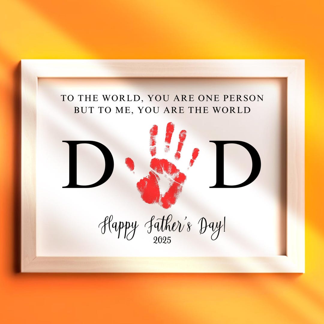 Printable Father's Day Handprint Art, Dad Handprint Craft, Birthday ...