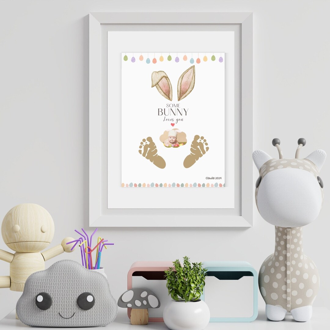 Editable Easter Bunny Footprint Craft for Baby Footprint Art and ...