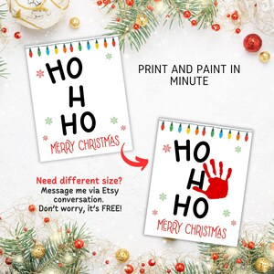 Printable Christmas Handprint Art, Christmas Hohoho Handprint Craft ...